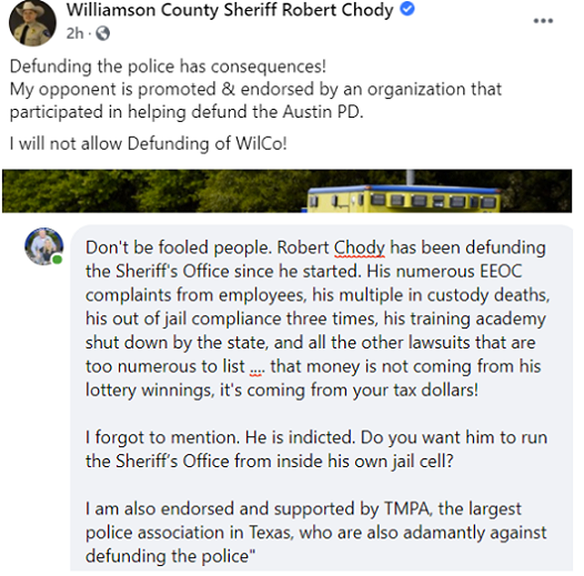 “Robert Chody has been defunding the Sheriffs Office since he started ...